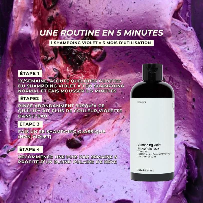 Le Shampoing Violet anti-reflets roux – Omad's